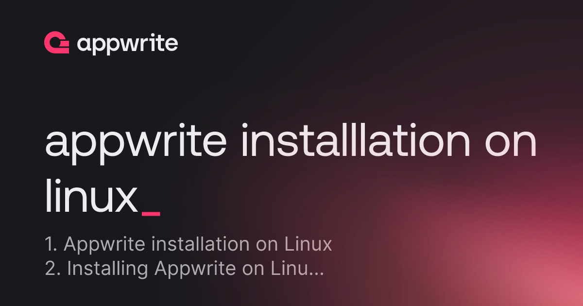 Appwrite Installlation On Linux Threads Appwrite